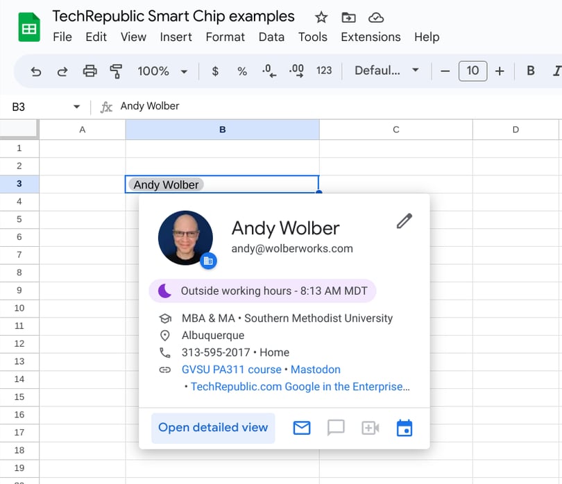 How Google Sheets smart chips let you pack more into cells
