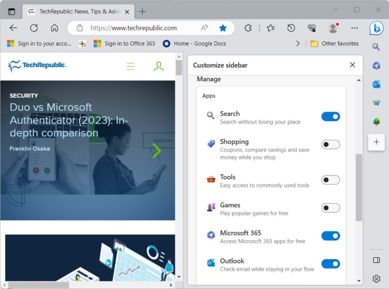 How to Customize the New Sidebar in Microsoft Edge