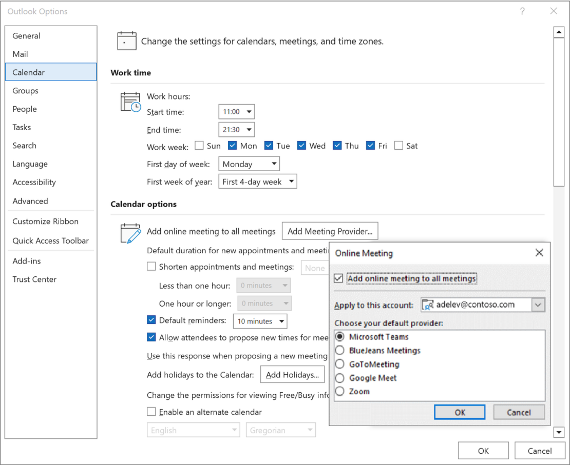 How to have hybrid meetings by default in Microsoft Outlook