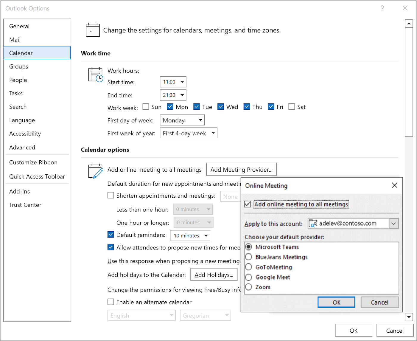 How to have hybrid meetings by default in Microsoft Outlook