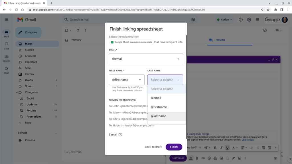 How To Integrate Google Sheets With Mail Merge in Gmail