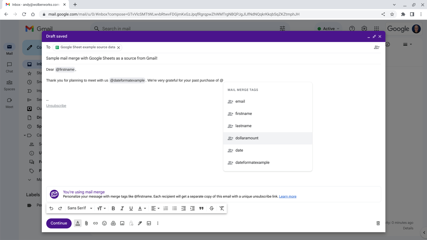 How To Integrate Google Sheets With Mail Merge in Gmail