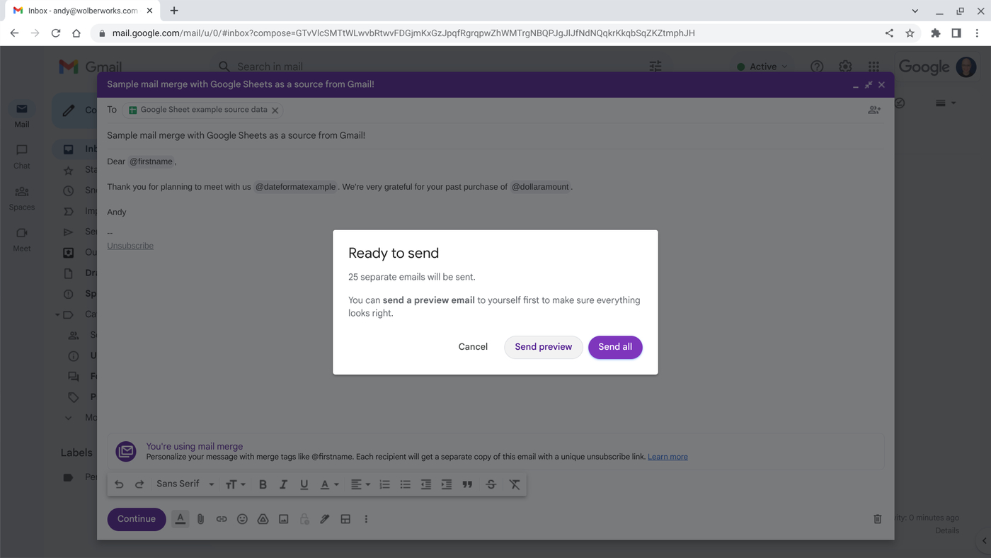How To Integrate Google Sheets With Mail Merge in Gmail