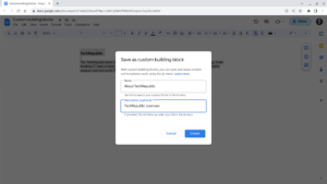 How to Use Custom Building Blocks & Variables in Google Docs