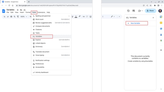 How to Use Custom Building Blocks & Variables in Google Docs