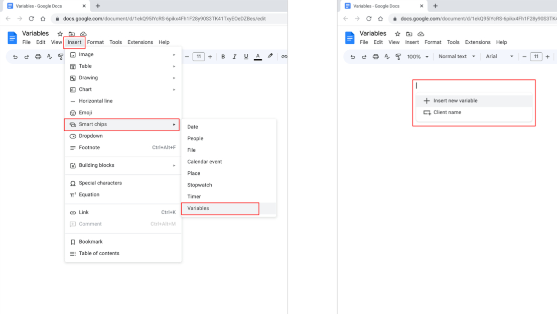 How to Use Custom Building Blocks & Variables in Google Docs