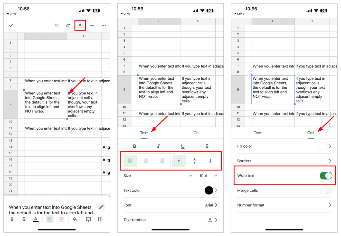 How to Wrap Text in Google Sheets