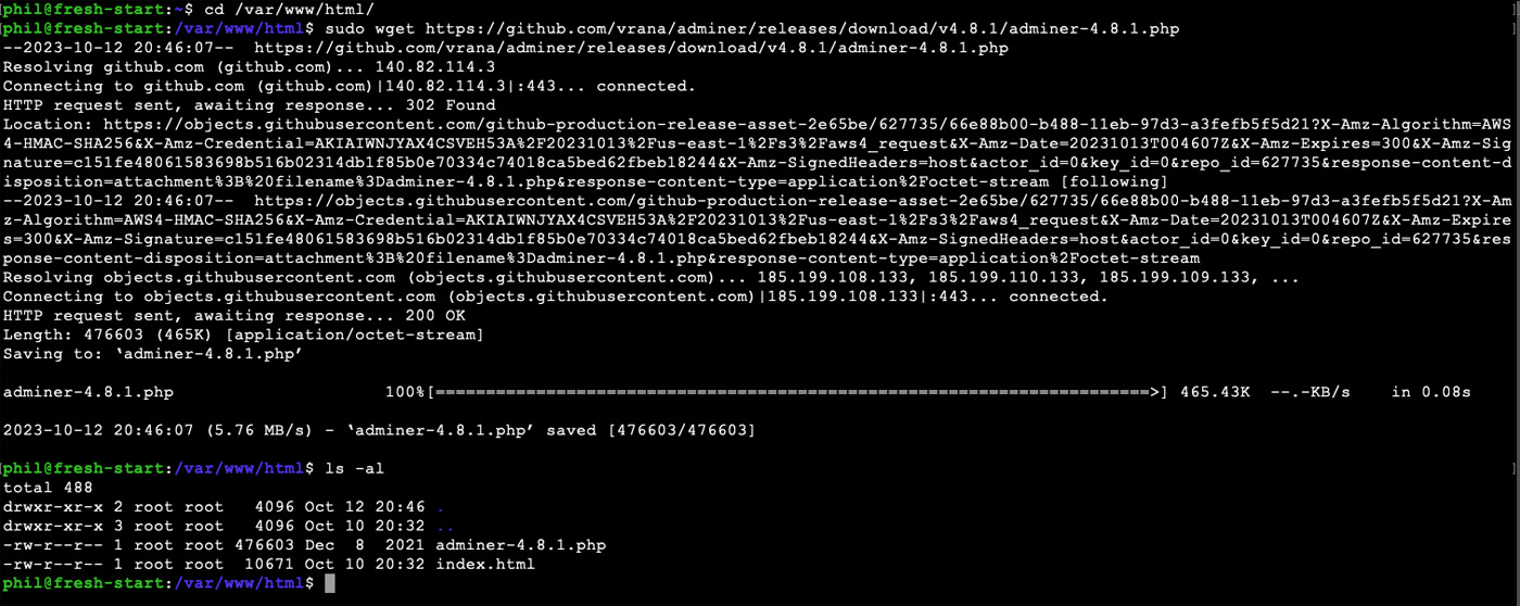 如何在 Ubuntu 服务器上安装 Adminer - Flnug.com