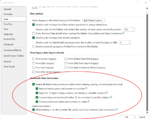 How to Control Data Conversions in Excel for Windows and Mac