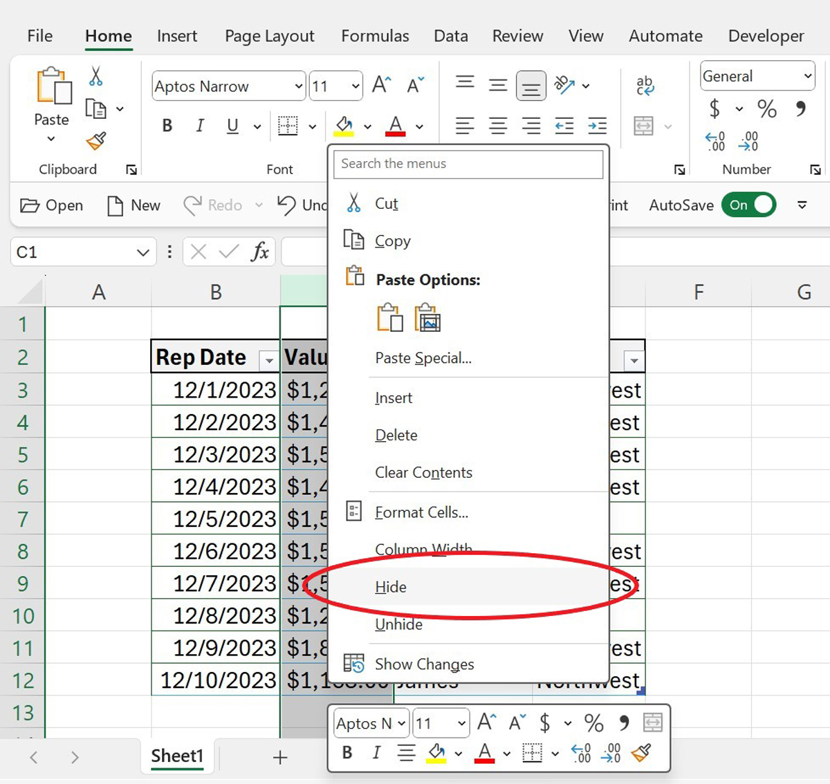 How To Hide And Unhide Columns In Excel