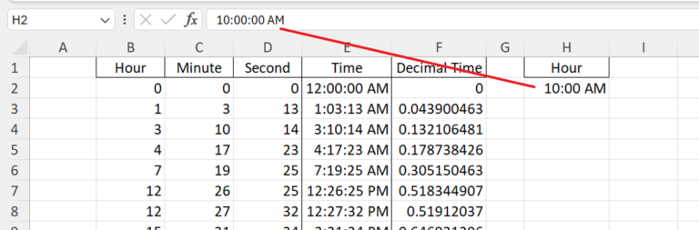 Create a Formula for Entering a Series of Incremental Times in Excel