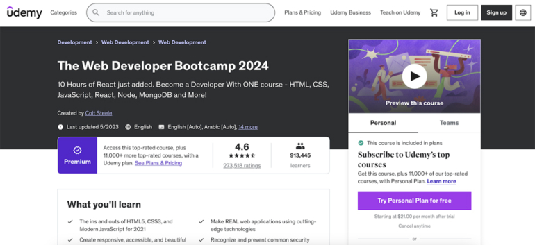 The 5 Best Web Development Courses Worth Taking in 2024