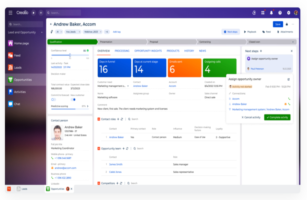 Creatio CRM Review: Features, Pricing and Benefits