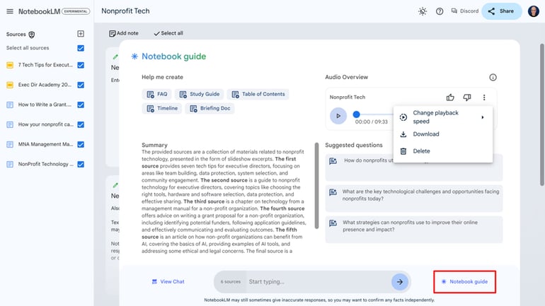 Google NotebookLM: Expands Sources, Adds Audio Features