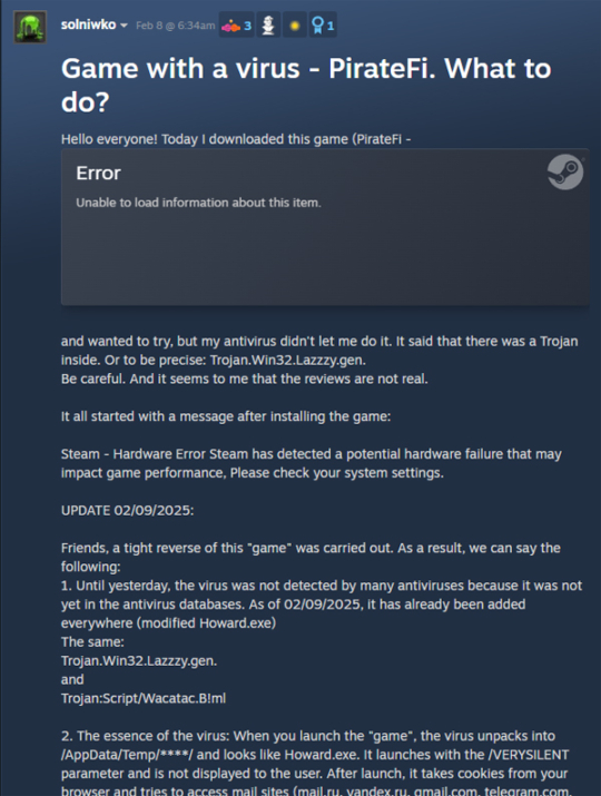 Steam Malware Alert Piratefi Game Spreads Vidar Infostealer